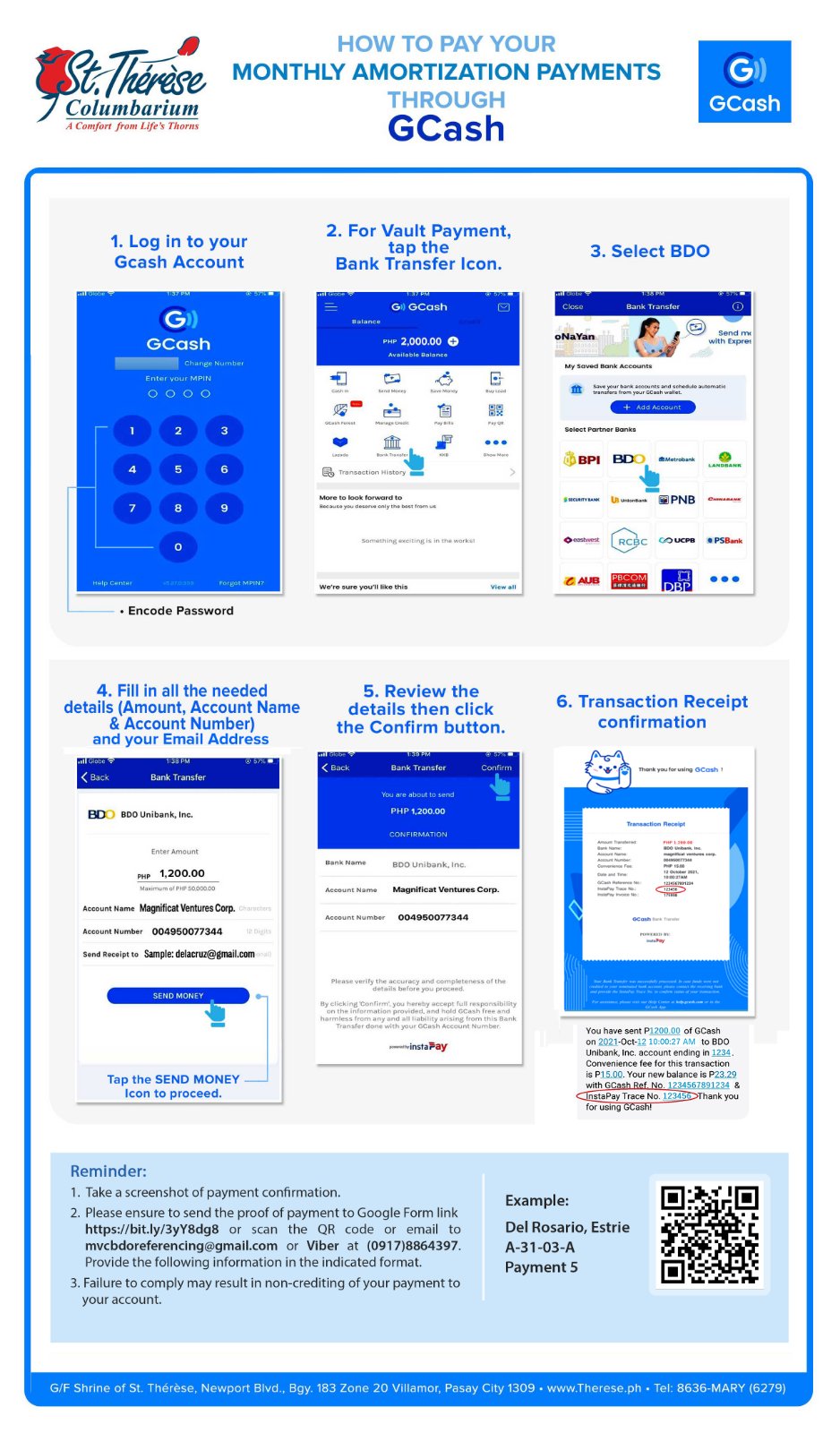 Payment Channels - Holy Spirit Church & Columbarium